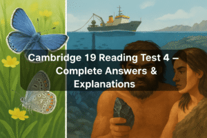 Cambridge 19 Reading Test 4 Full Answers and Explanations